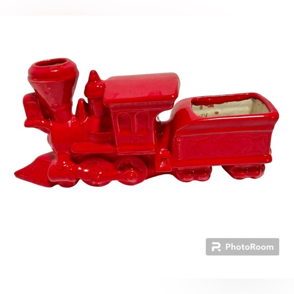 Source Unknown | Accents | Vintage Train Steam Locomotive Planter Vase ...